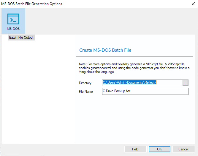 Generating An Ms Dos Batch File 
