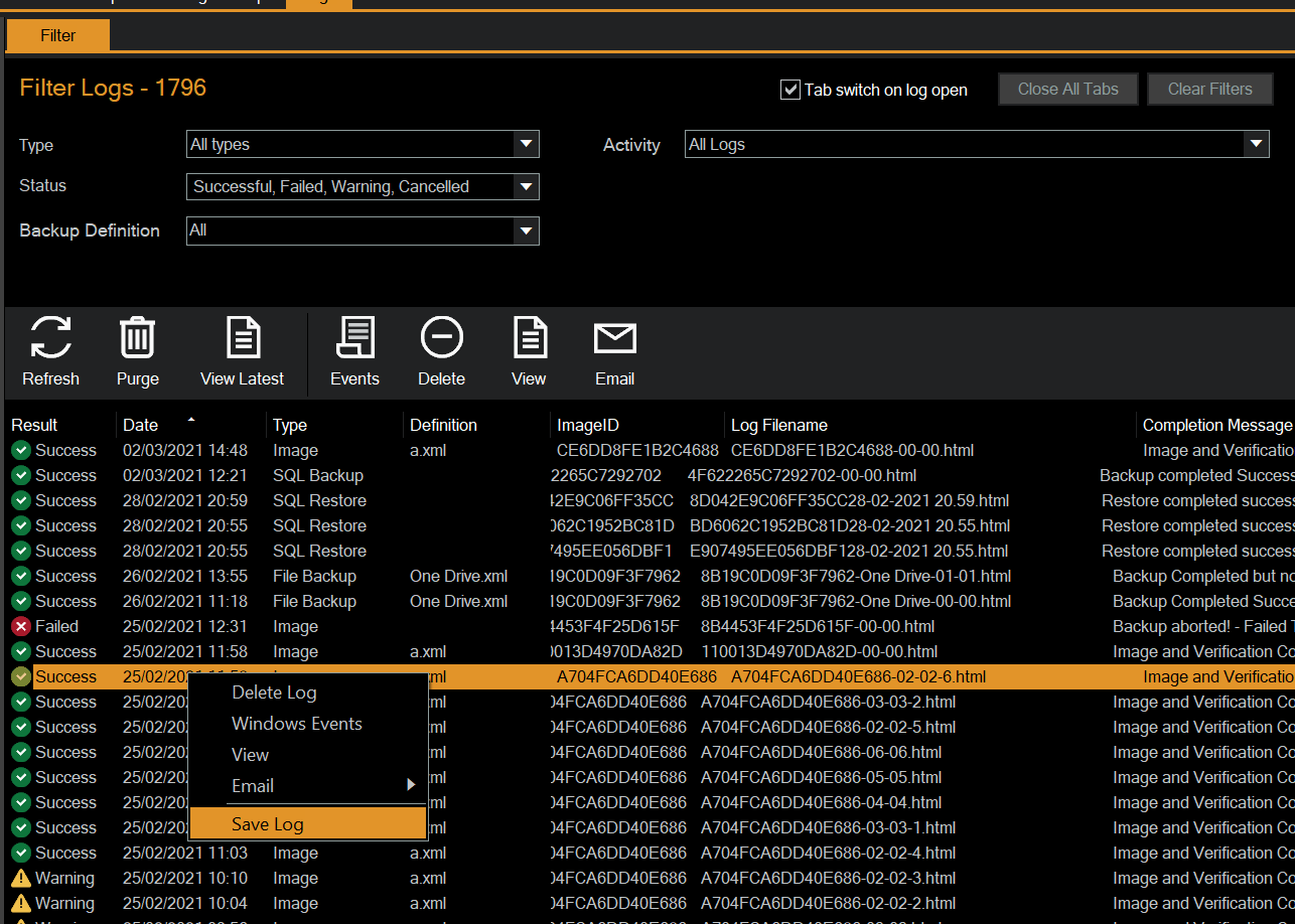 _EXPORT_LOGS - KnowledgeBase X - Macrium Reflect Knowledgebase