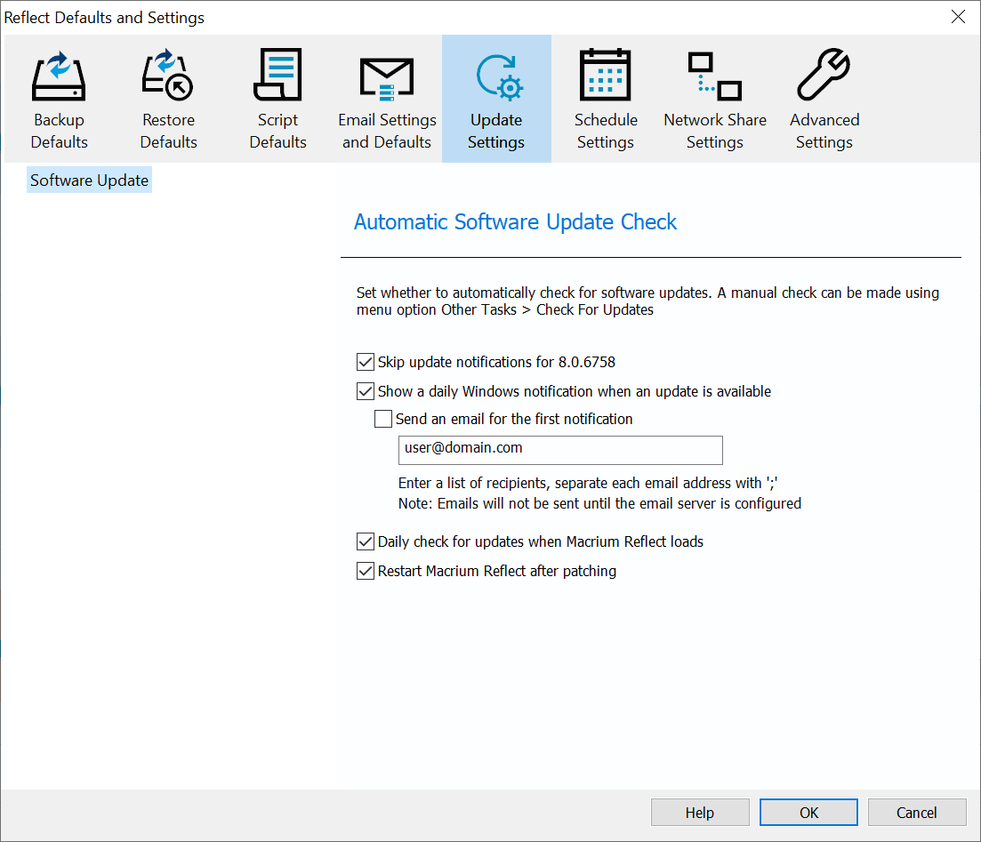 _SOFTWARE_UPDATE_NOTIFICATIONS - KnowledgeBase X - Macrium Reflect Knowledgebase