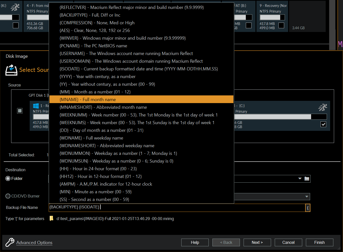 _FILE_NAME_PARAMETERS - KnowledgeBase v7.2 - Macrium Reflect Knowledgebase - KnowledgeBase v7.2 ...