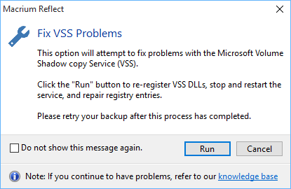 VSS hangs during creating volume snapshot phase - KnowledgeBase - Macrium Reflect Knowledgebase