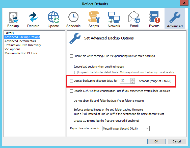 How to disable the backup notification dialog - KnowledgeBase - Macrium ...